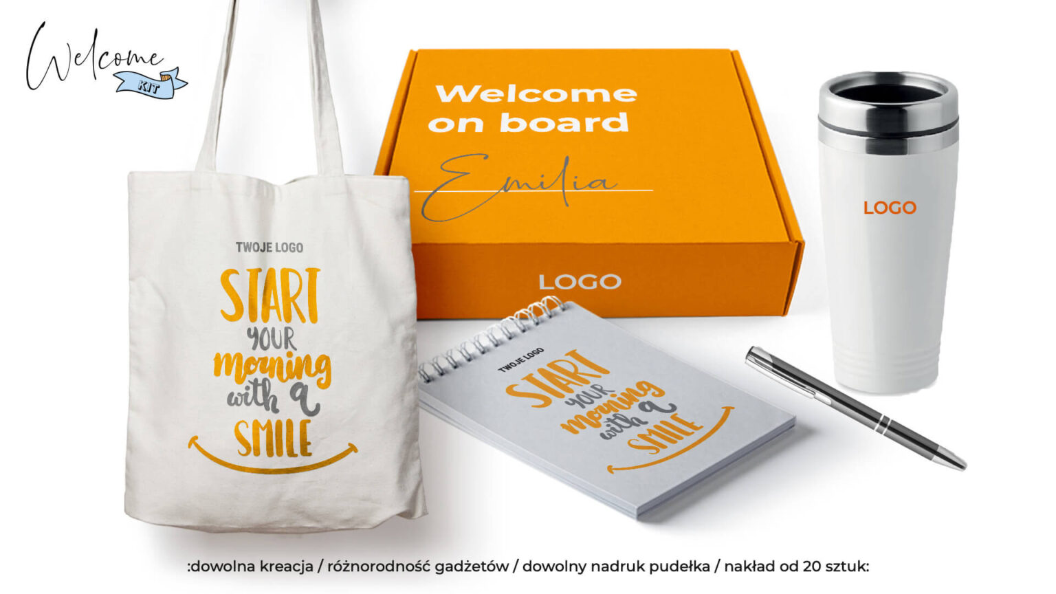 Basic - Zestawy uniwersalne – Welcome Kit - zestawy powitalne dla pracowników